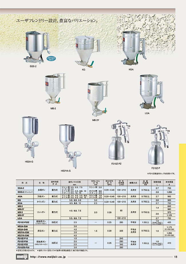 Spray Gun for Construction Coatings, Tile Gun KG | MEIJIKIKAI | MISUMI ...