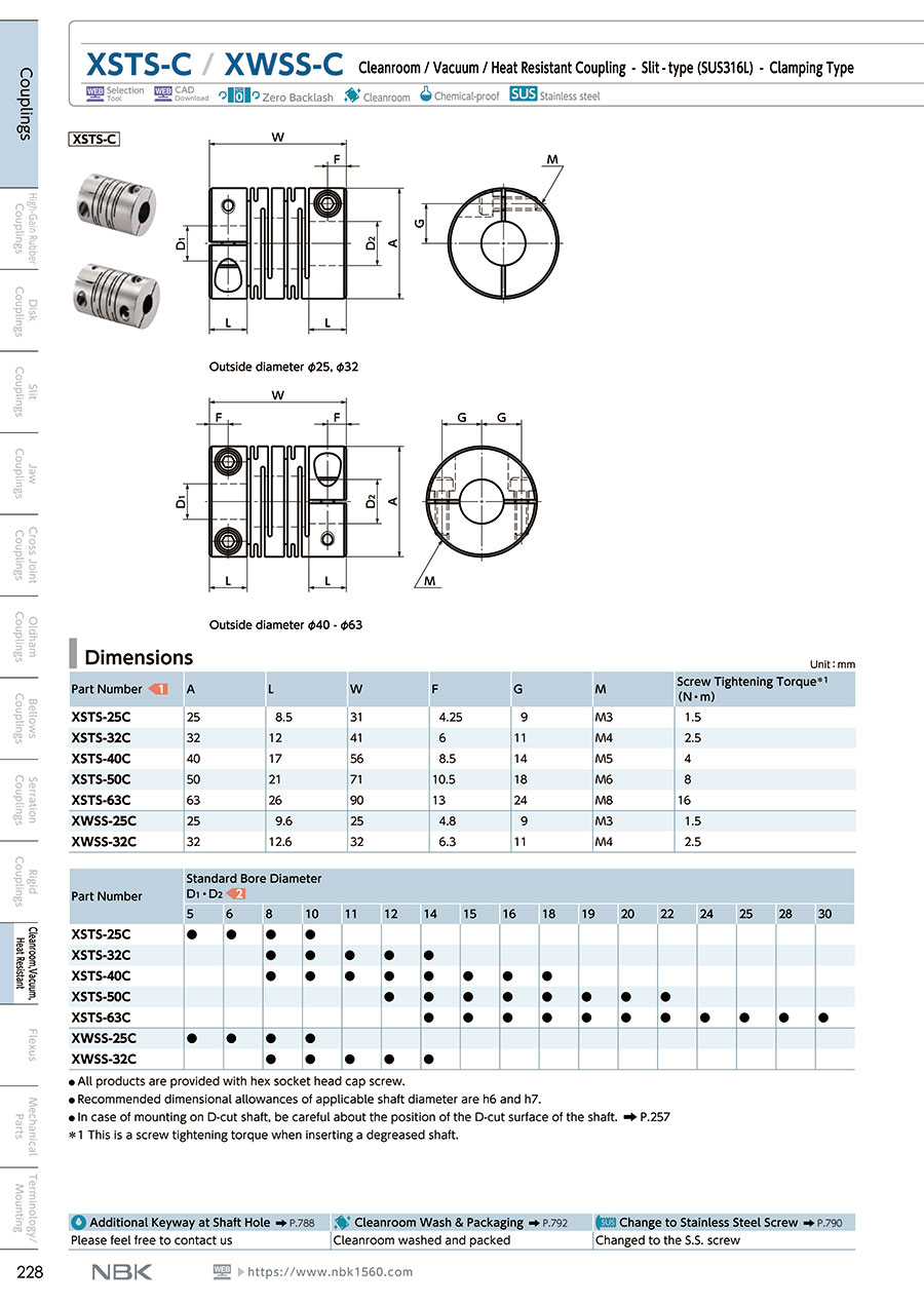 XSTS/XWSS Khớp nối hỗ trợ làm sạch, hút chân không, chịu nhiệt - Loại ...
