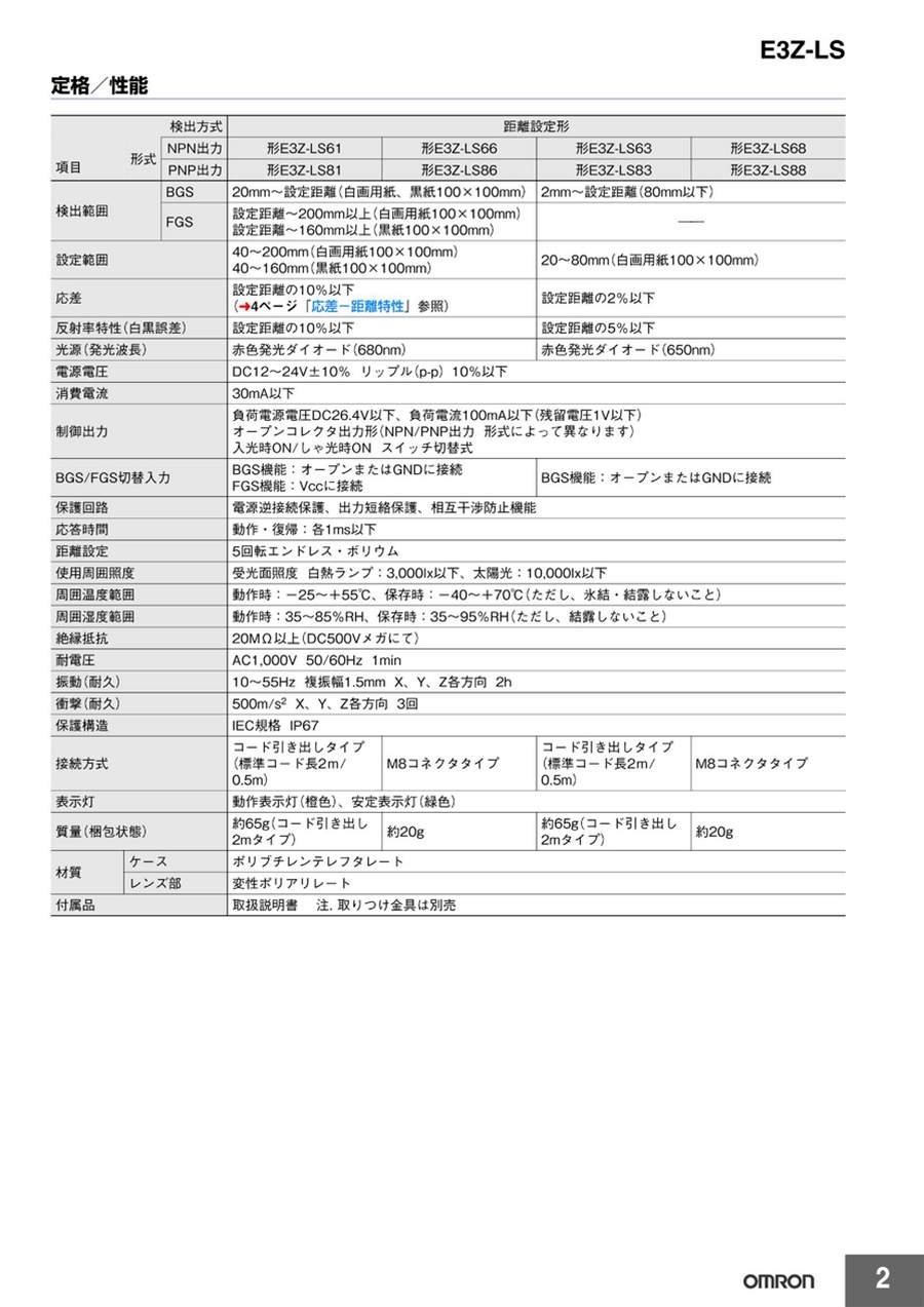 Cảm Biến quang điện [E3Z-LS]