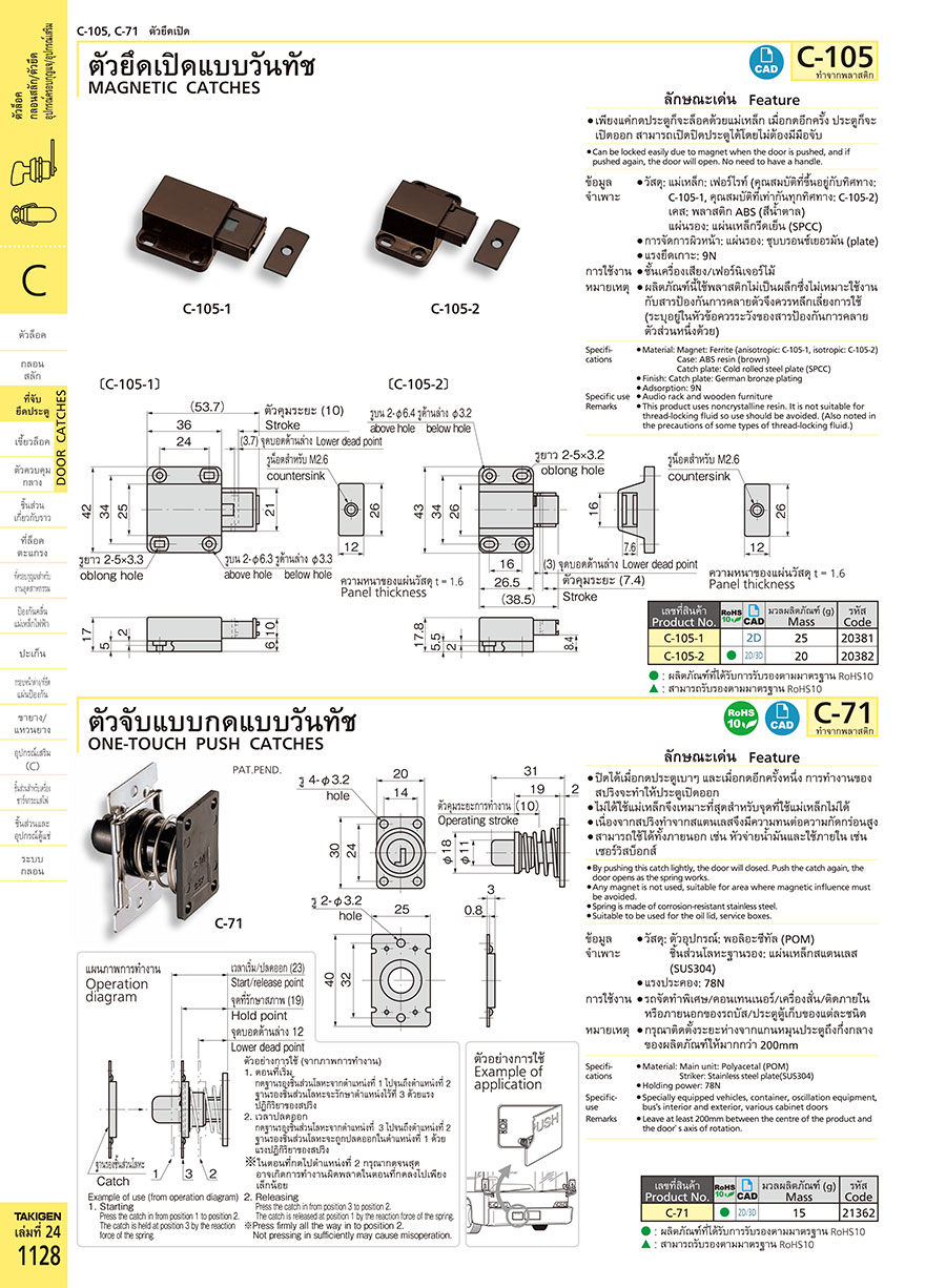 Single-Action Open Catch C-105 - TAKIGEN – Siêu Thị Công Nghiệp Inmart.vn