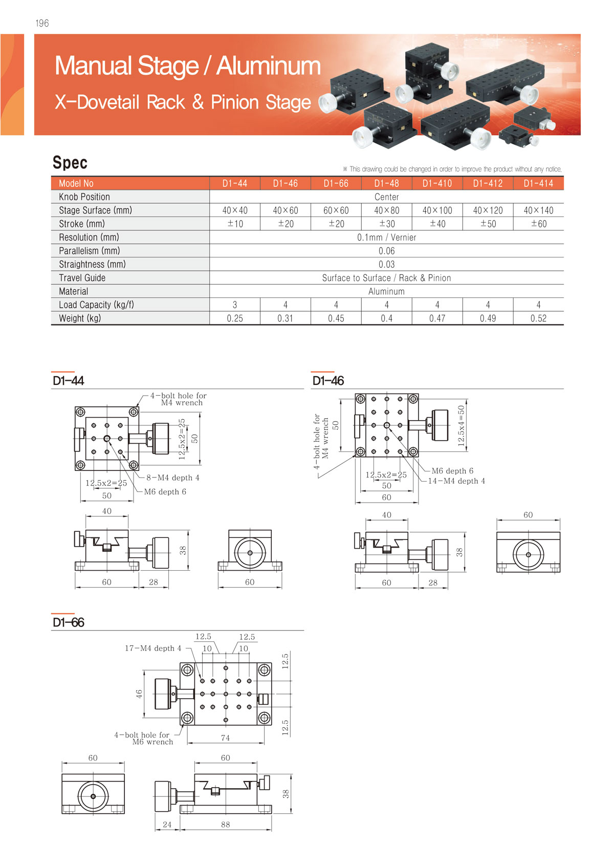 Manual X-Axis, Dovetail Groove Gear Rack Stage